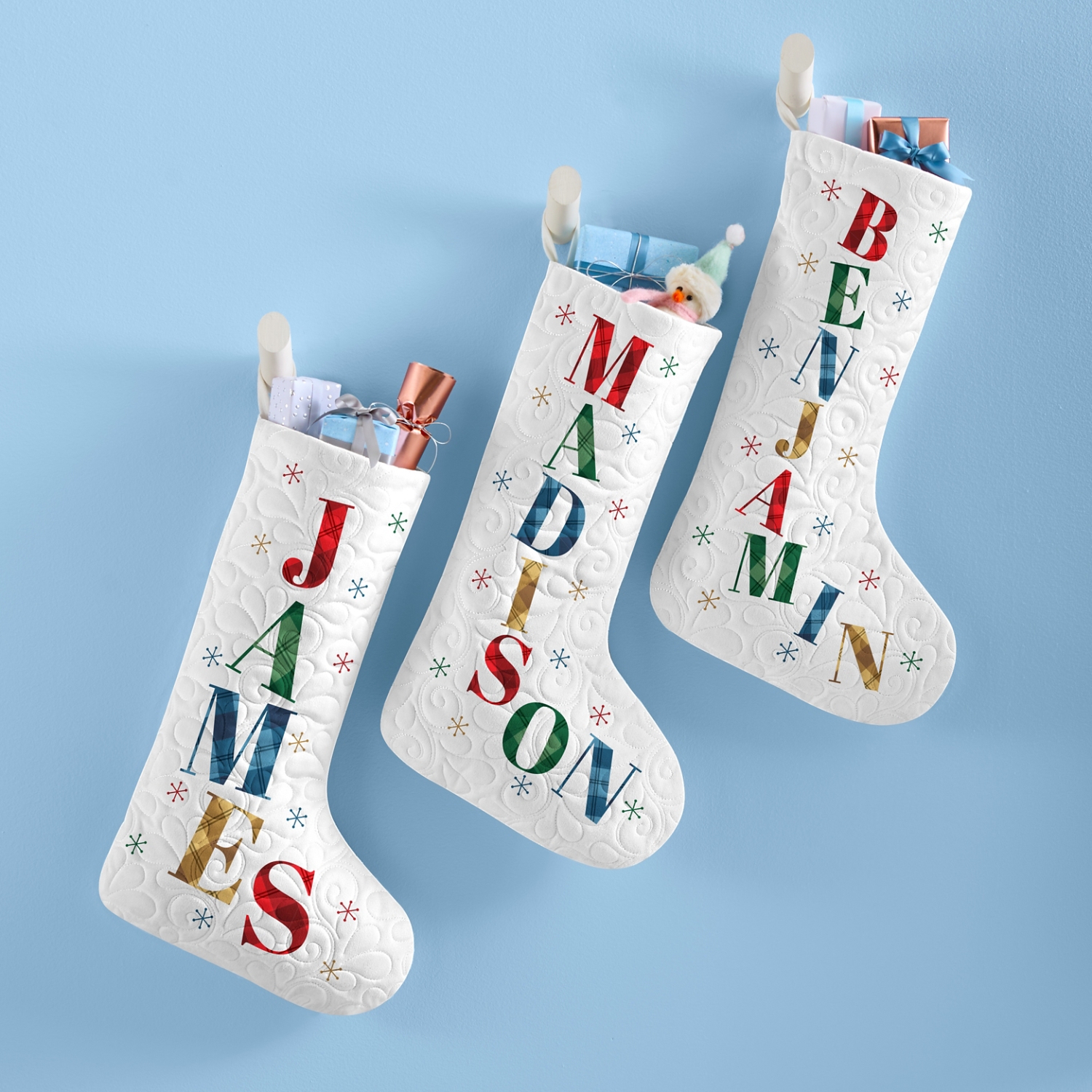 Perfectly Plaid Name Quilted Stocking | Stocking Shop